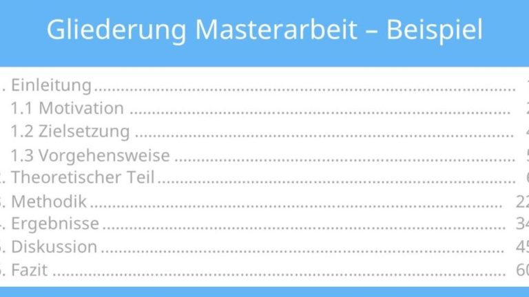 Masterarbeit Beispiele für verschiedene Fachrichtungen